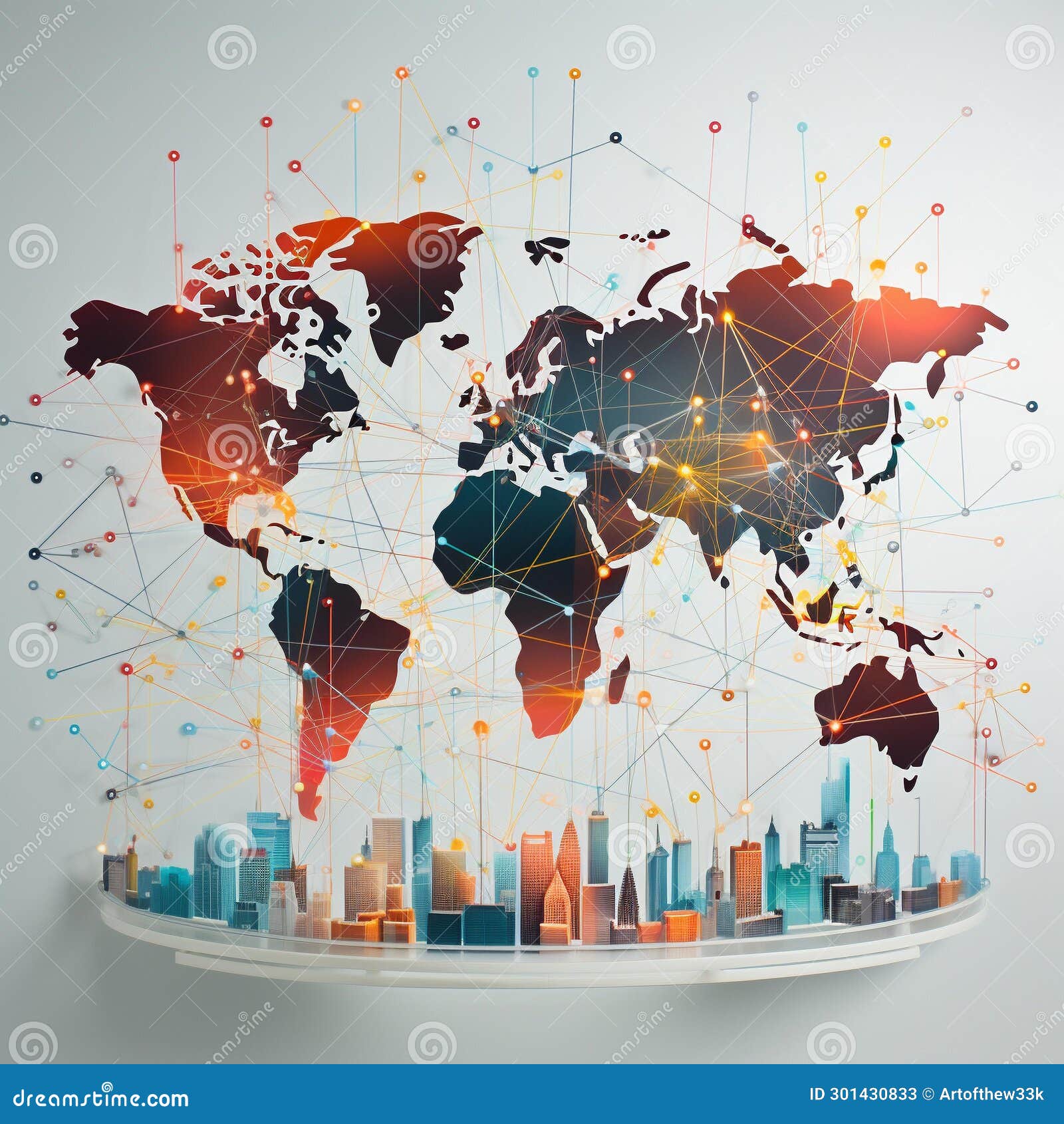 A Series of Lines Connecting Different Points on a Map, Representing ...