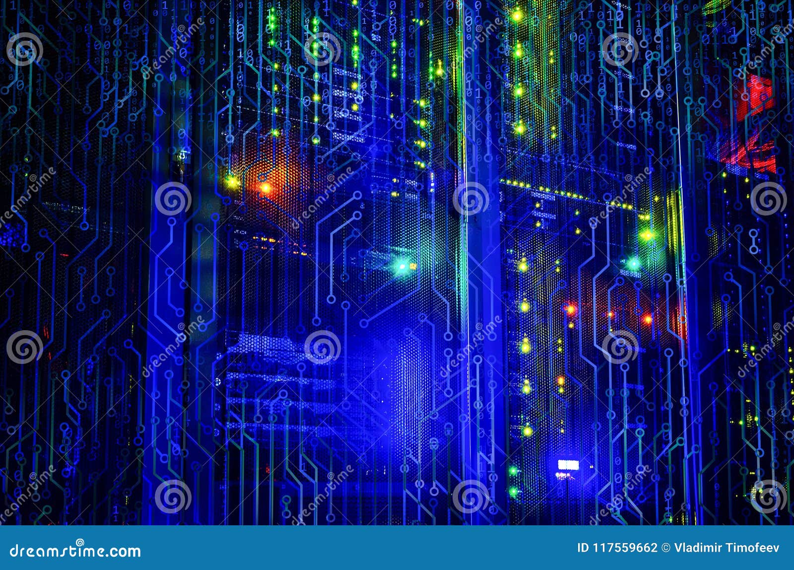Series Mainframe in a Futuristic Representation of a Matrix Code with ...