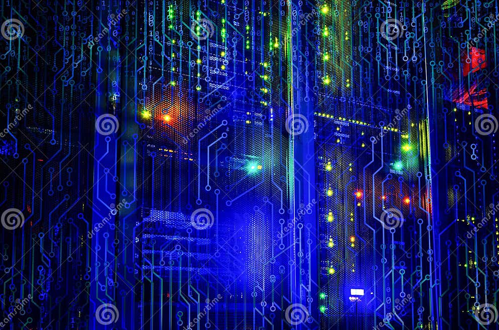 Series Mainframe in a Futuristic Representation of a Matrix Code with ...