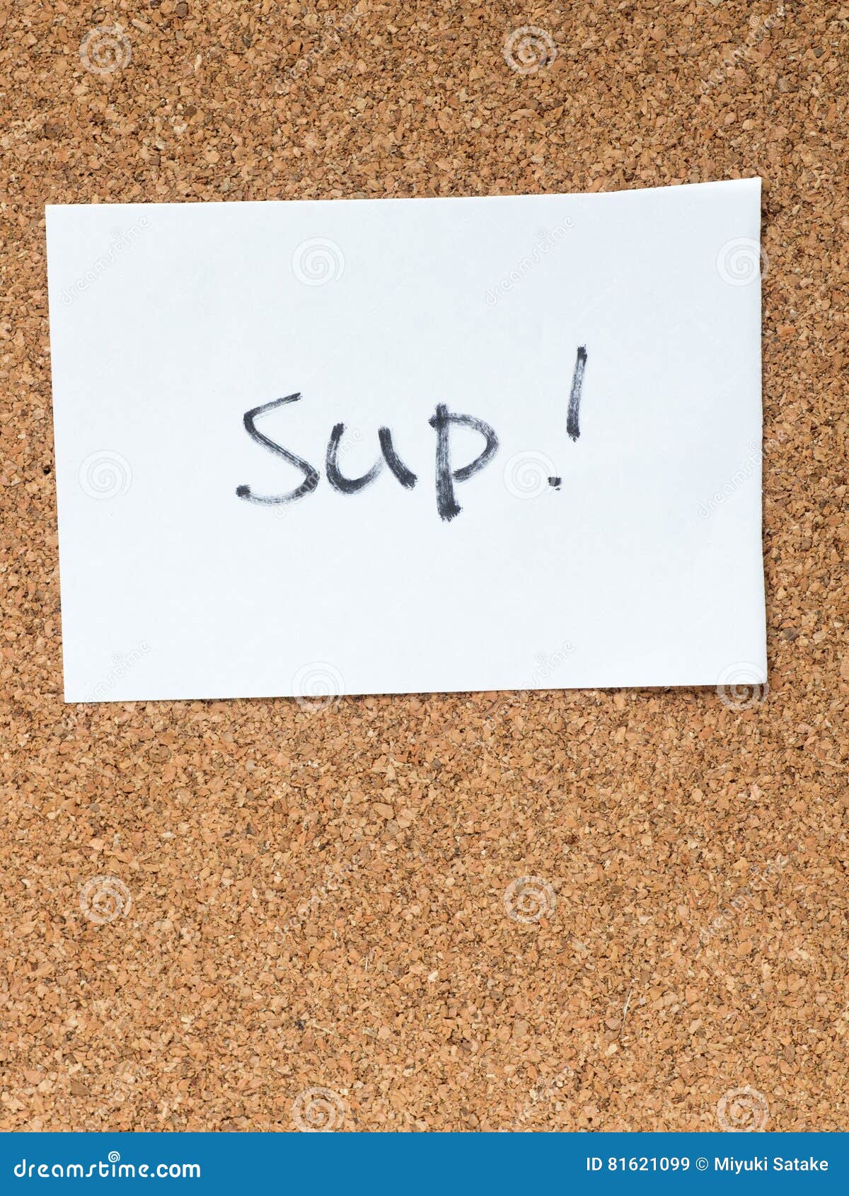 The Series of a Message on the Cork Board, Sup Stock Image - Image of ...