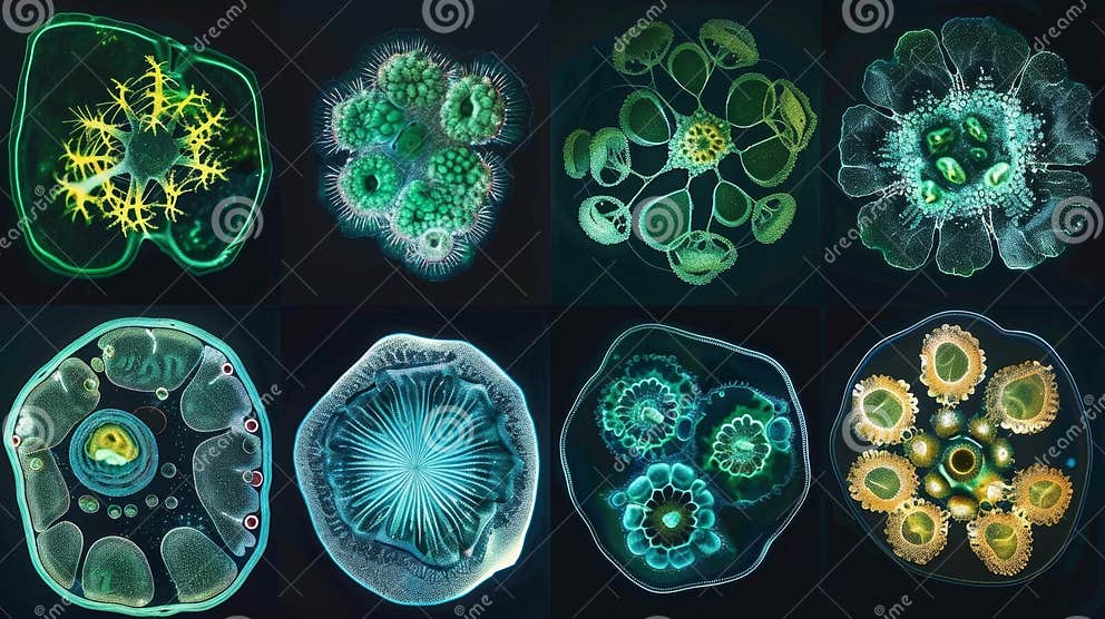 A Series of Microscope Images Showing the Cellular Structure of ...