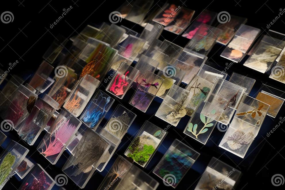 A Series of Microscope Slides, Each with a Different Specimen or Range ...