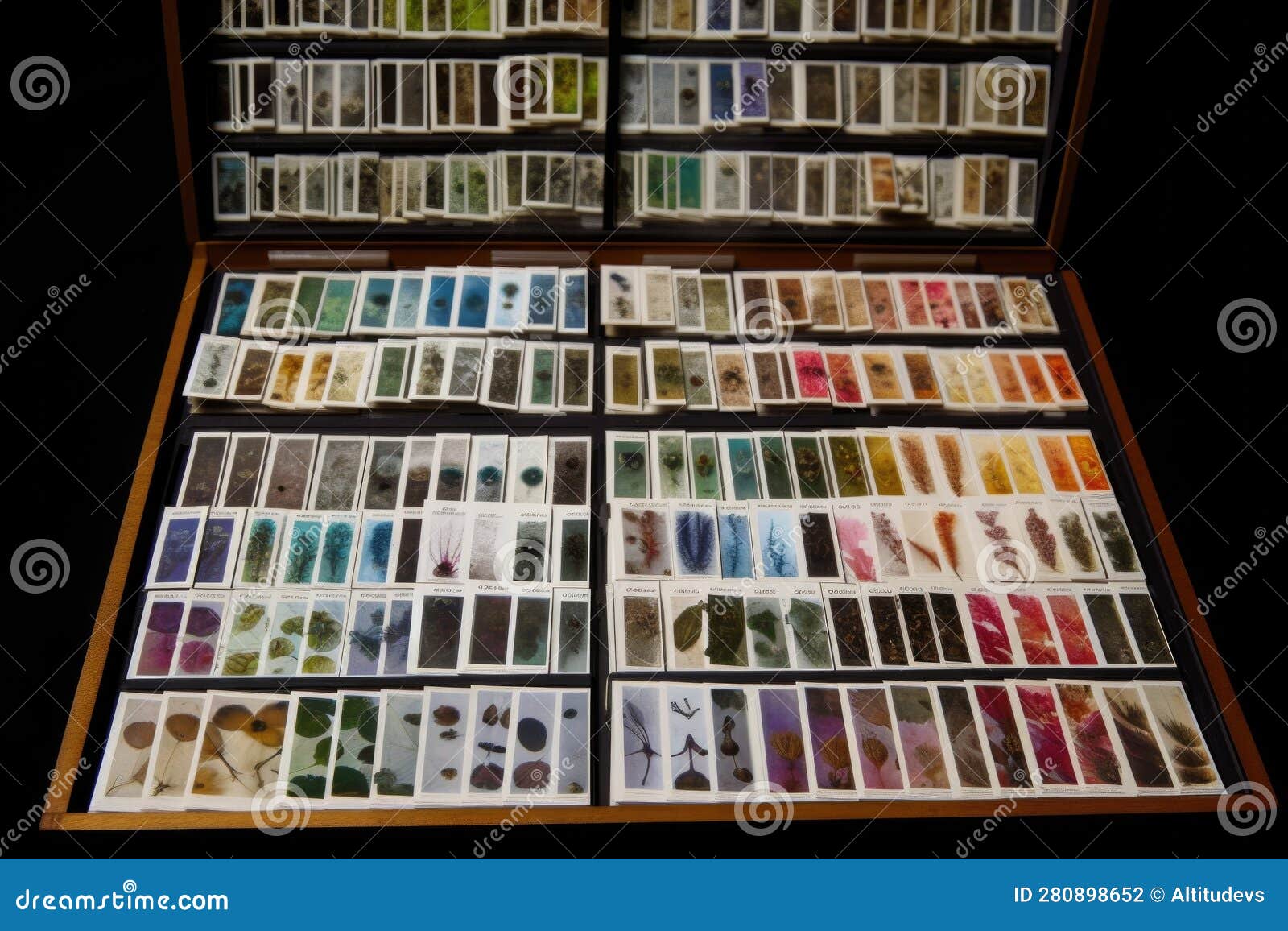 A Series of Microscope Slides, Each with a Different Specimen or Range ...