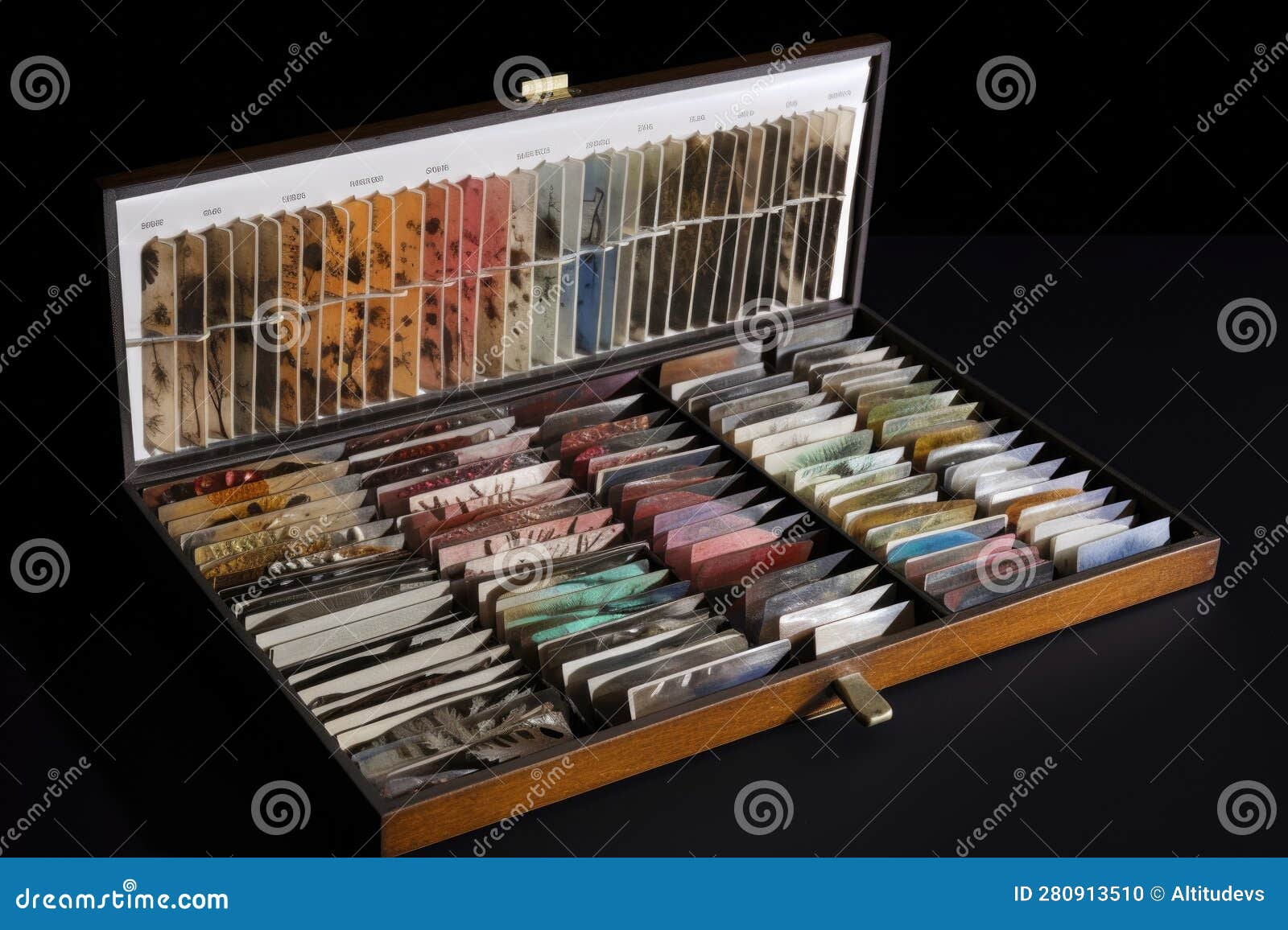 A Series of Microscope Slides, Each with a Different Specimen or Range ...