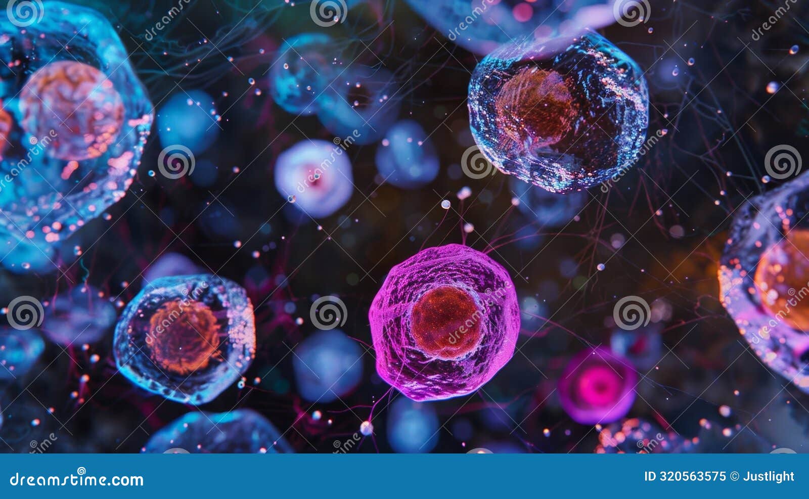 Microscopic Images Of Various Cell Types Grown In A Lab Using ...