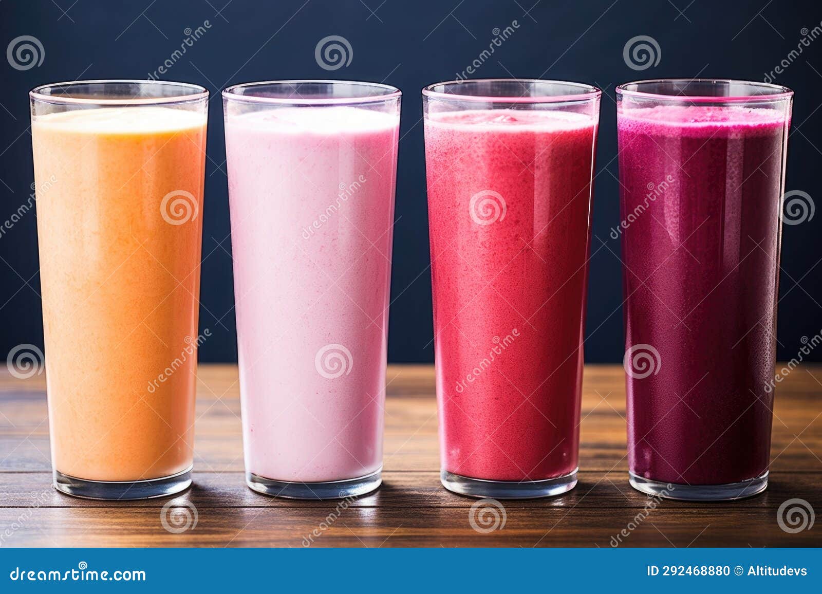 A Series of Mixed Berry Smoothies in Different Colored Gradients Stock ...
