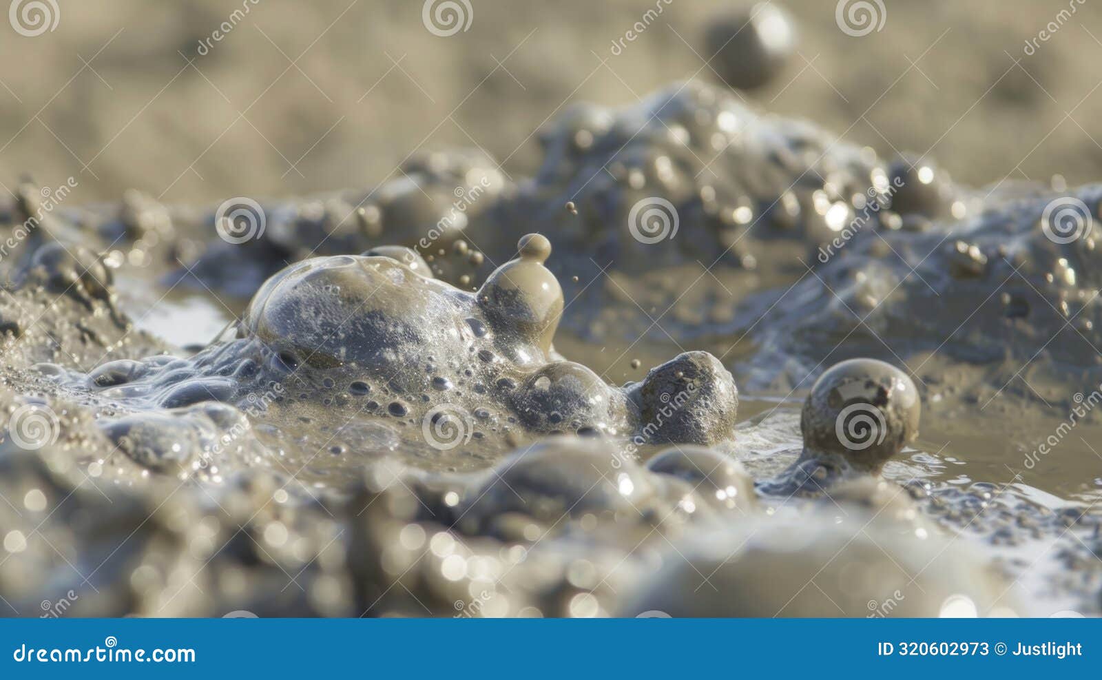 A Series of Muddy Bubbles Forming on the Surface of a Bubbling Mud ...