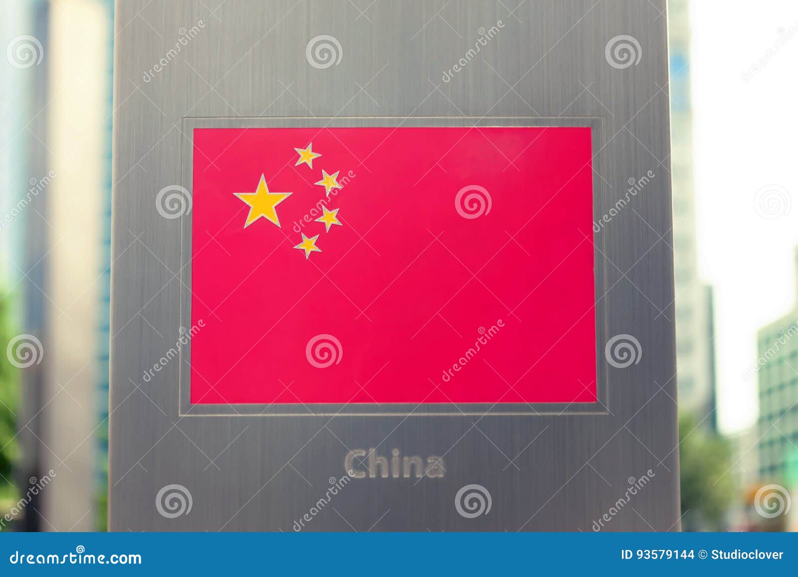 Series of National Flags on Pole - China. Filtered Image: Cross ...
