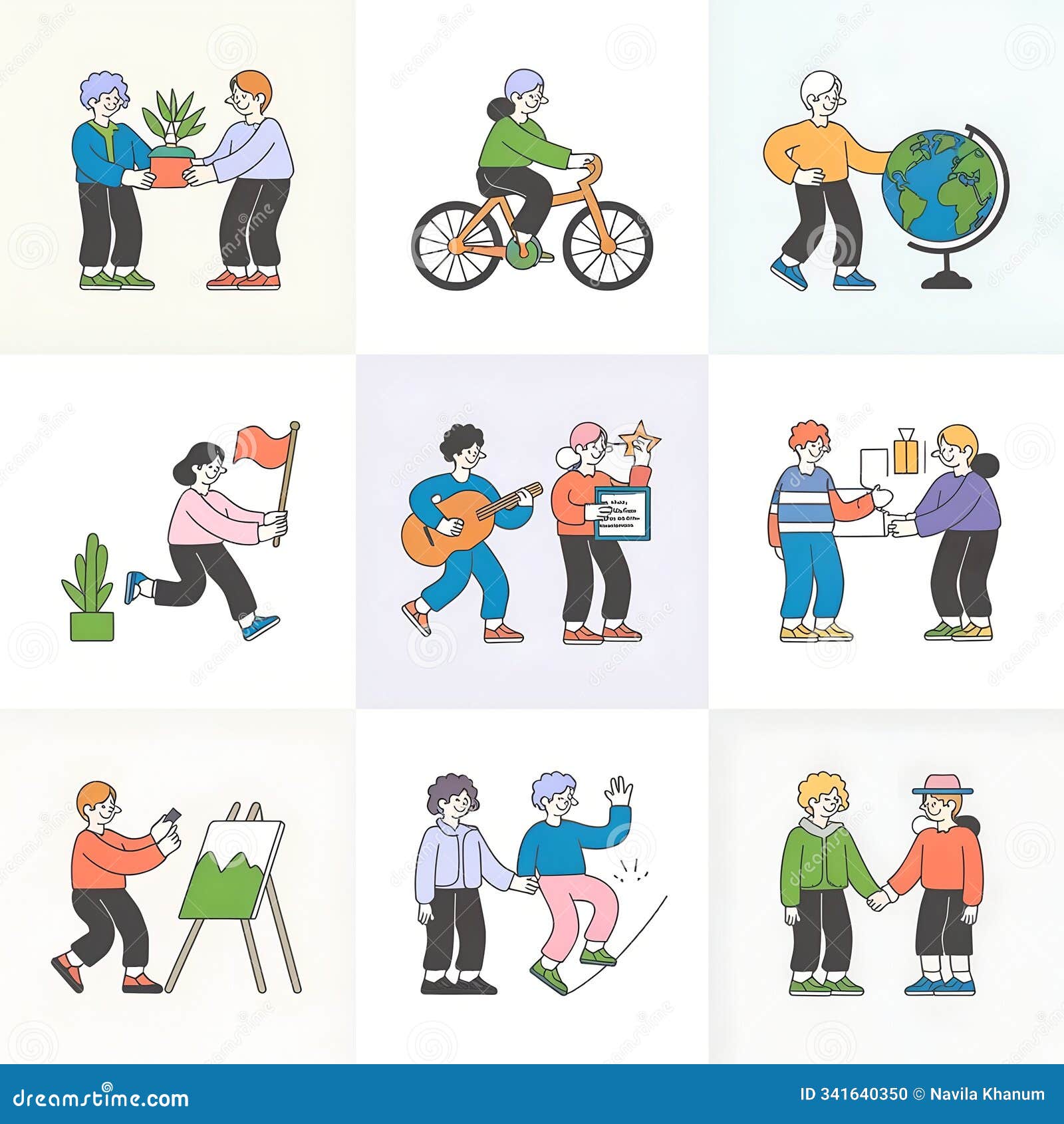 A Series of Nine Different Scenes Arranged in Three Rows and Three ...