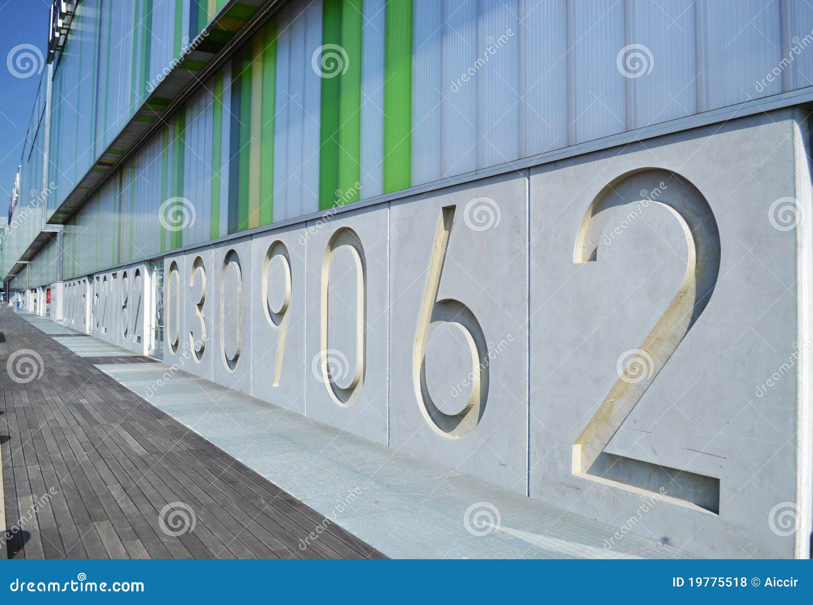 Series of Numbers on the Wall of a Building Stock Photo - Image of wood ...