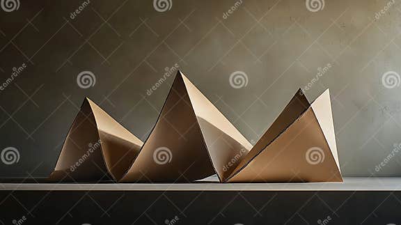 A Series of Paper Triangles are Arranged on a Table Stock Photo - Image ...