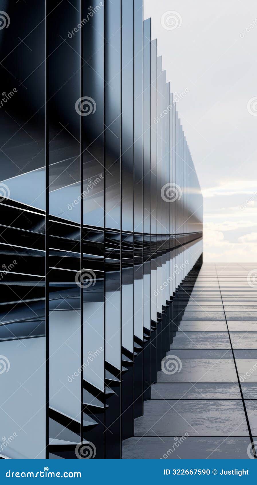 A Series of Parallel Lines and Asymmetrical Angles Creating a Sense of ...