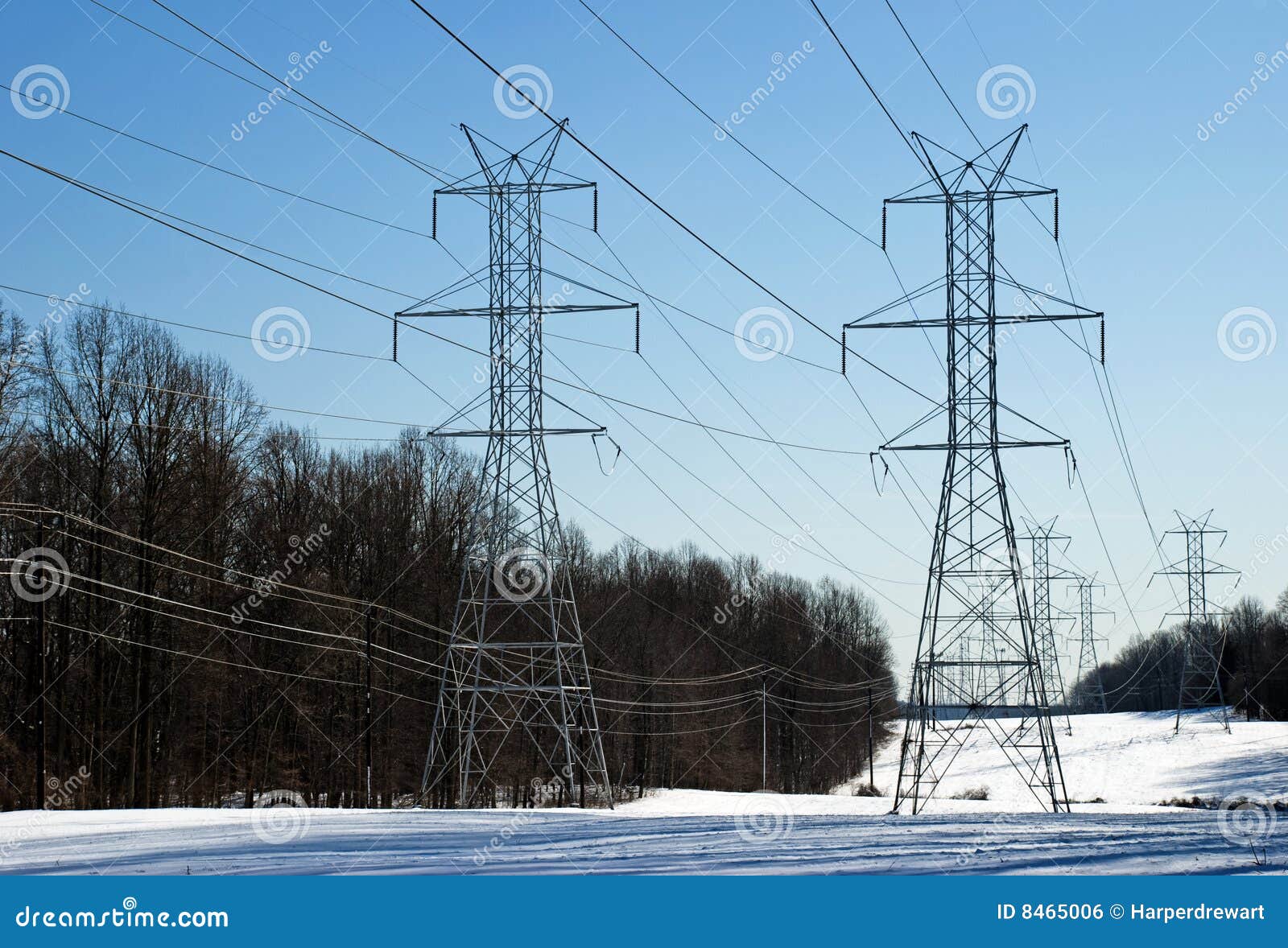 A Line-up Of The Towers Of The World`s Longest Cable Car. Royalty-Free ...