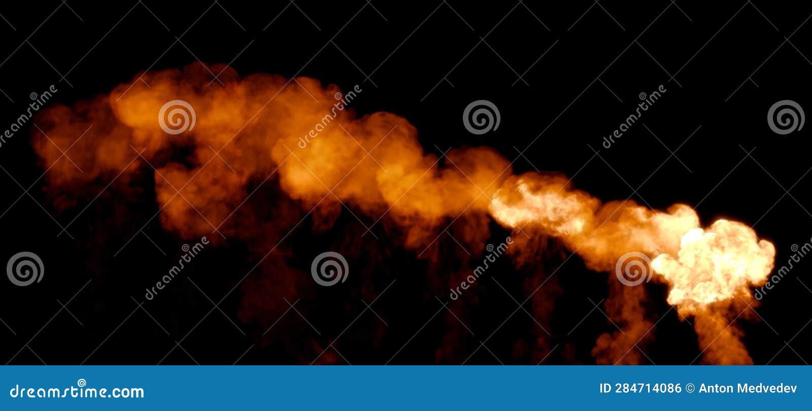 Series of Powerful Explosions with Fire, Isolated - Object 3D Rendering ...