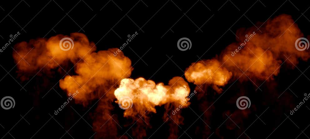 Series of Powerful Explosions with Flames, Isolated - Object 3D ...