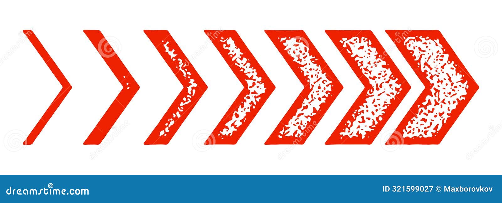 Red Arrows Progression on White Background Stock Vector - Illustration ...