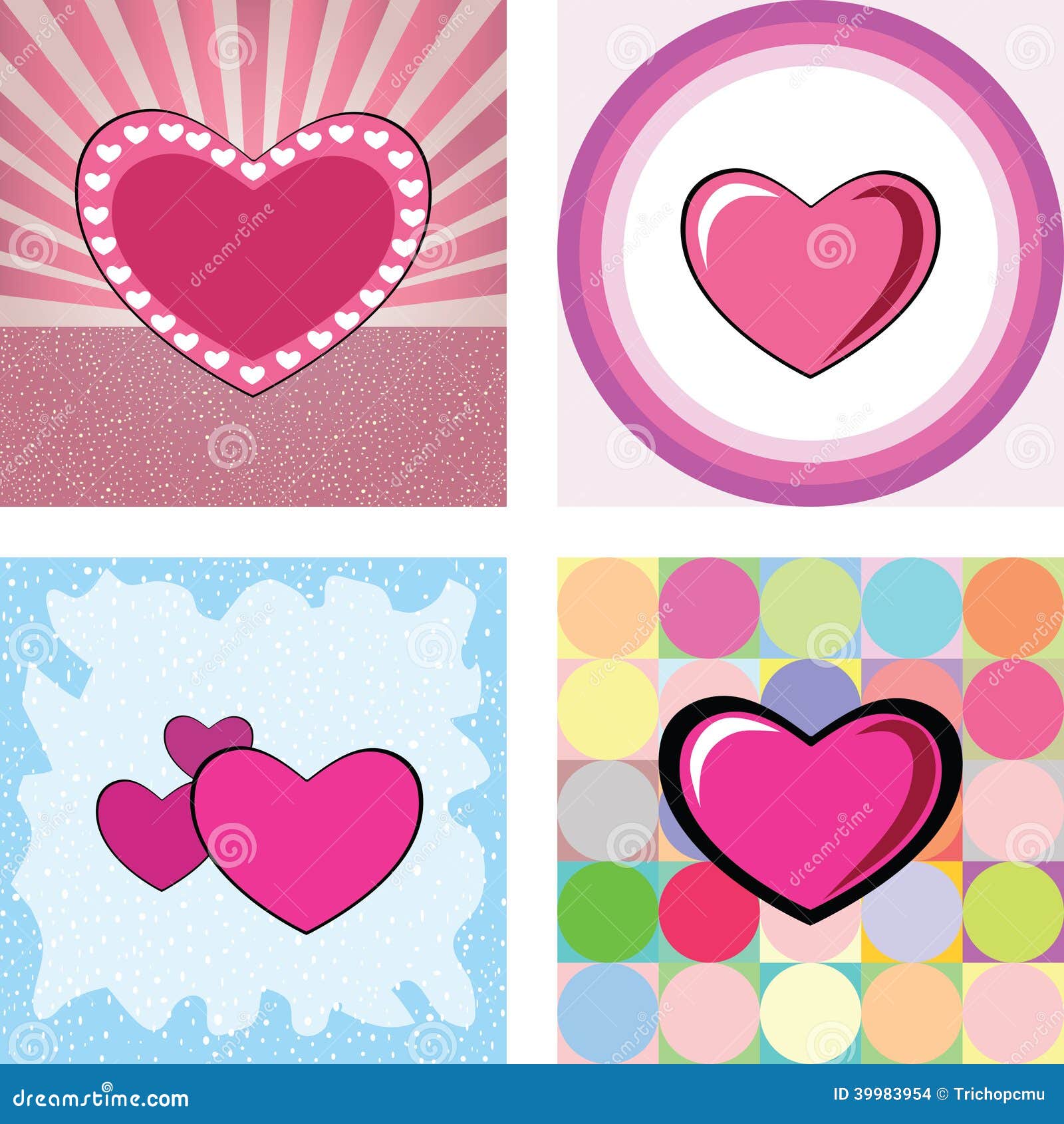 Series of retro heart stock vector. Illustration of heart - 39983954