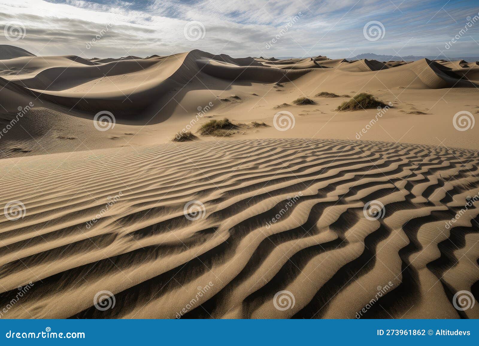 Series of Sand Dunes in Different Shapes and Sizes, with Windblown ...