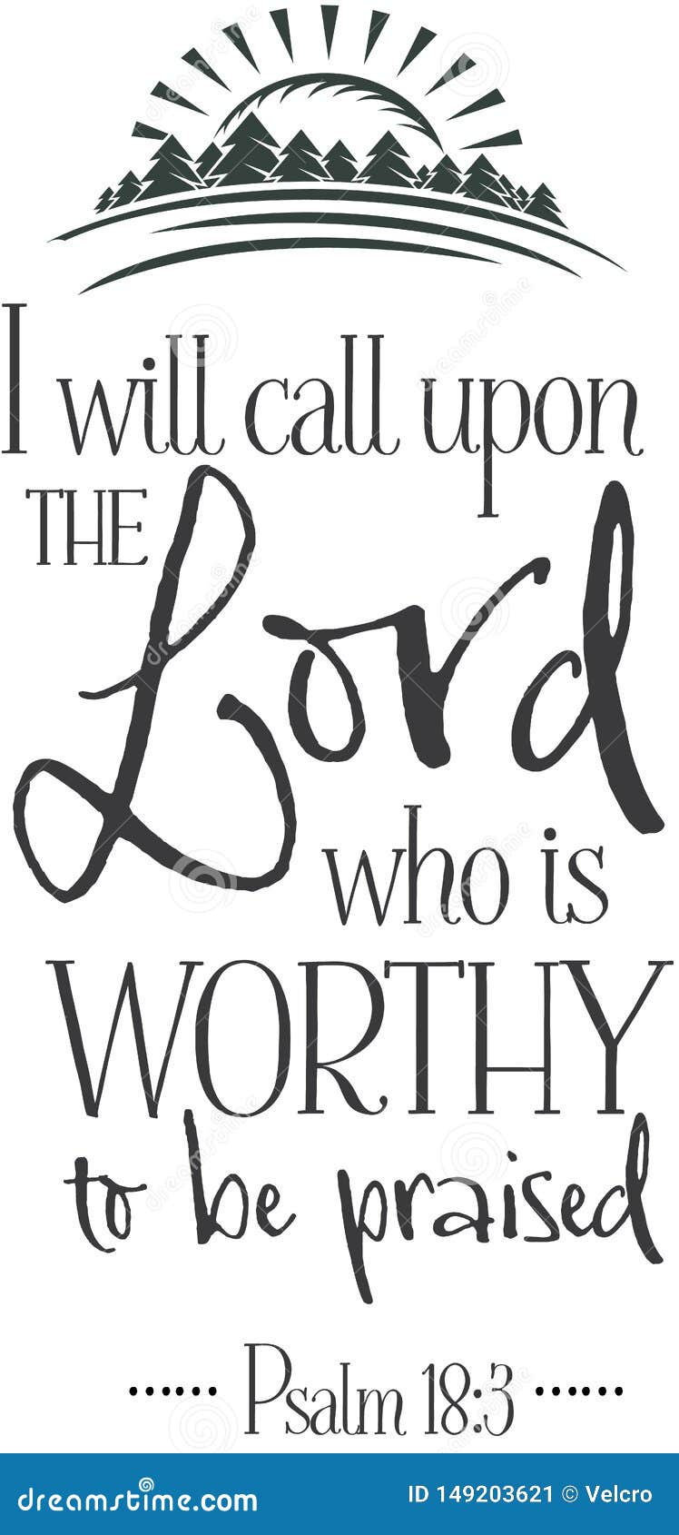 Psalm 18 stock vector. Illustration of sunrise, purpose - 149203621