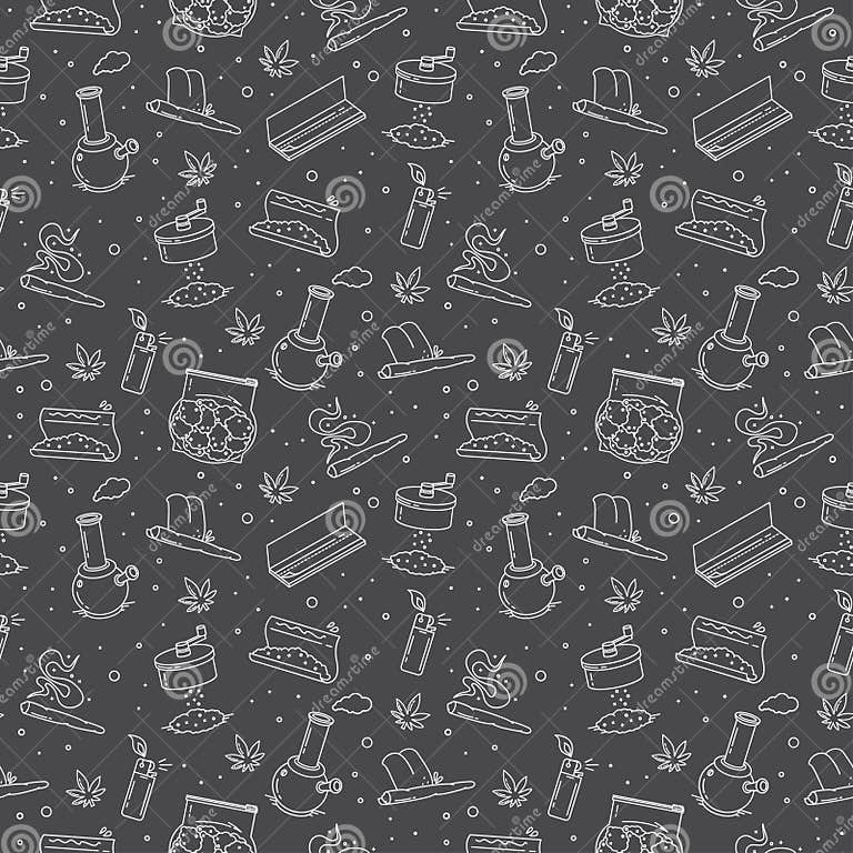 A Series of Seamless Patterns - Smoking Stuff Stock Illustration ...
