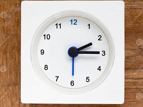 Series of the Sequence of Time on the Simple White Analog Clock Stock ...