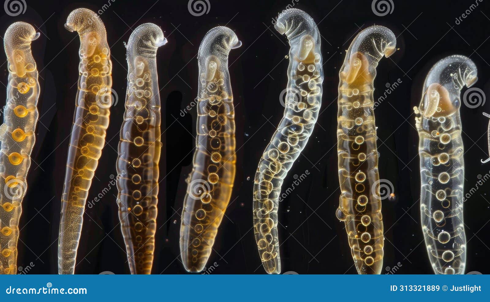 A Series of Soil Nematodes in Different Stages of Development from ...