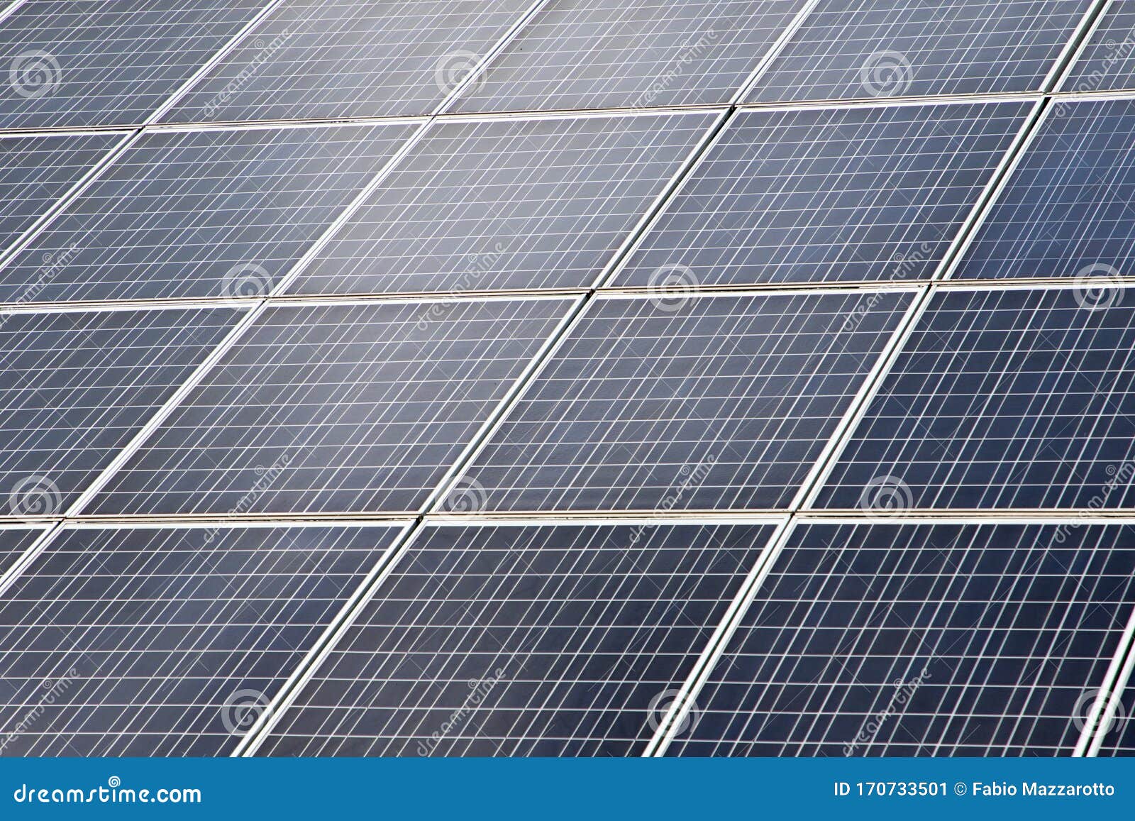 Series of Solar Panels Installed Stock Image - Image of grazed ...