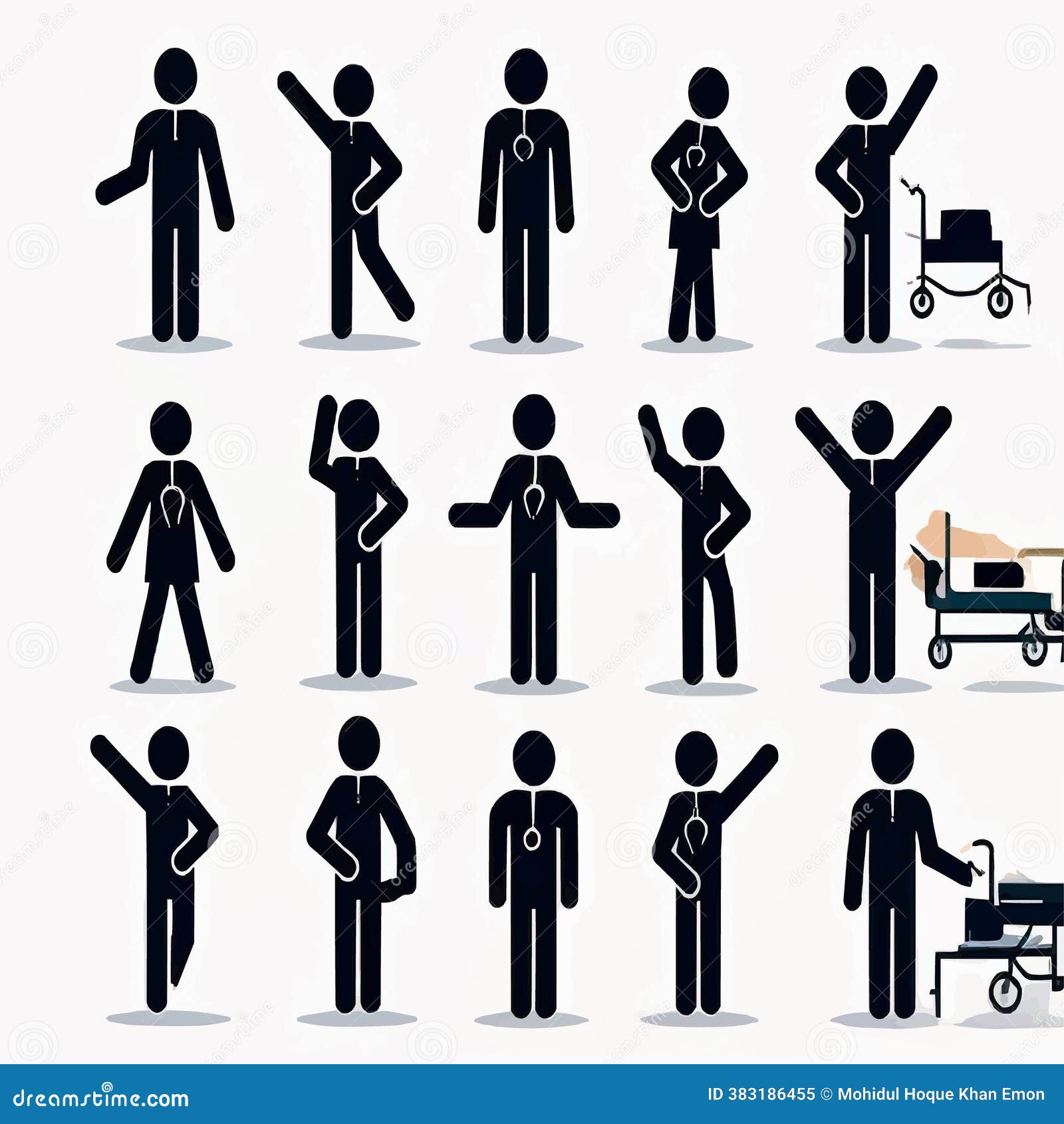 A Series Of Stick Figure Illustrations Depicting Different Poses ...