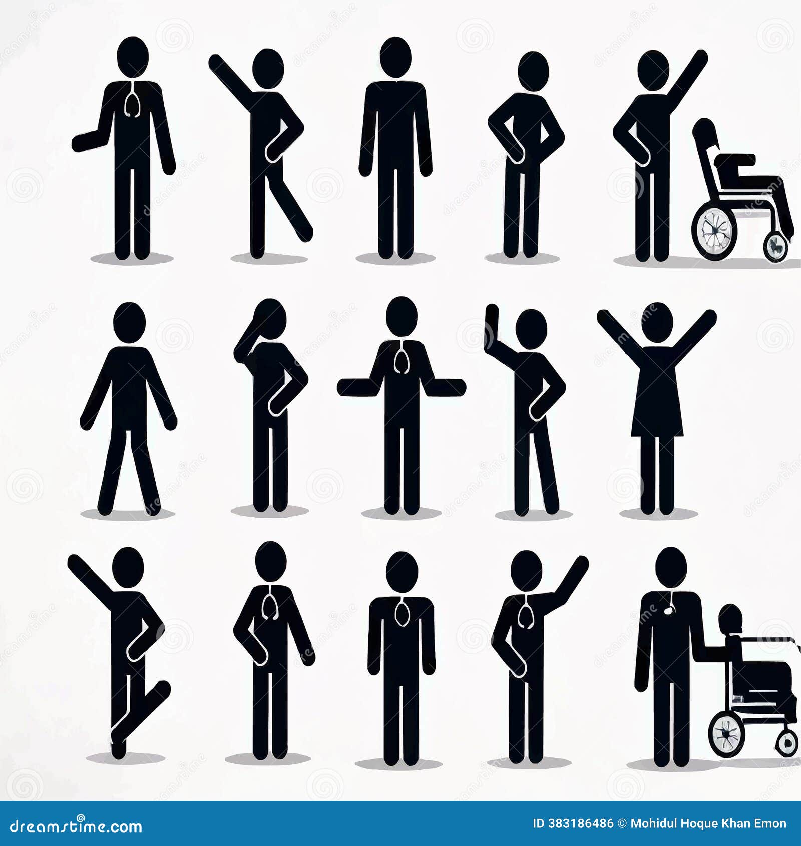 A Series Of Stick Figure Illustrations Depicting Different Poses ...