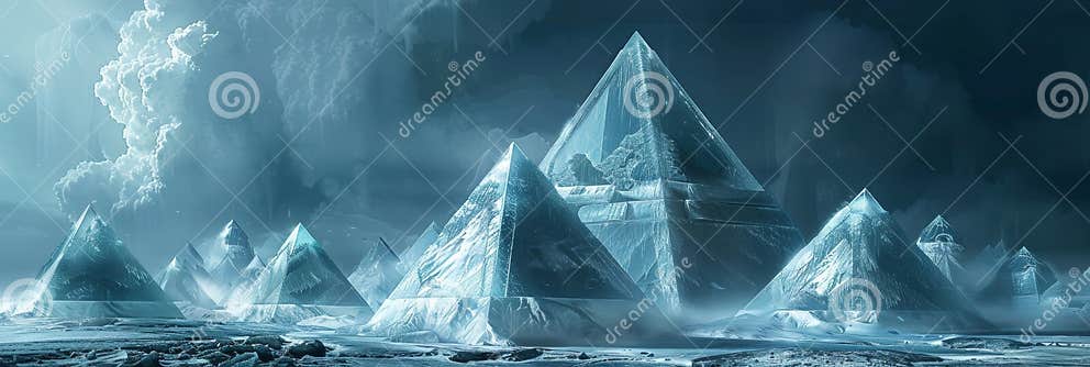 A Series of Triangular Ice Formations Stacking on Top of Each Other To ...