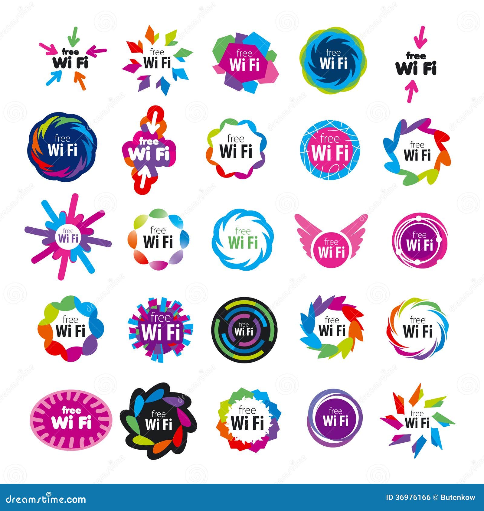 Wifi Logos Template Symbol Icon Vector Illustration | CartoonDealer.com ...