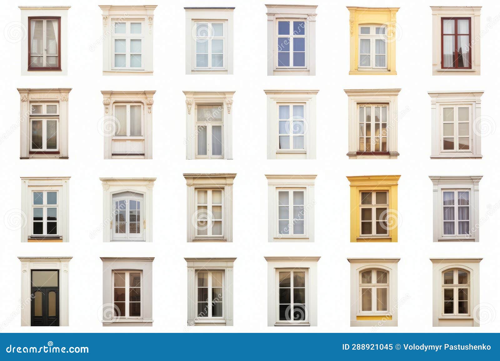 Series of Windows with Different Colors and Sizes of Windows in Them ...