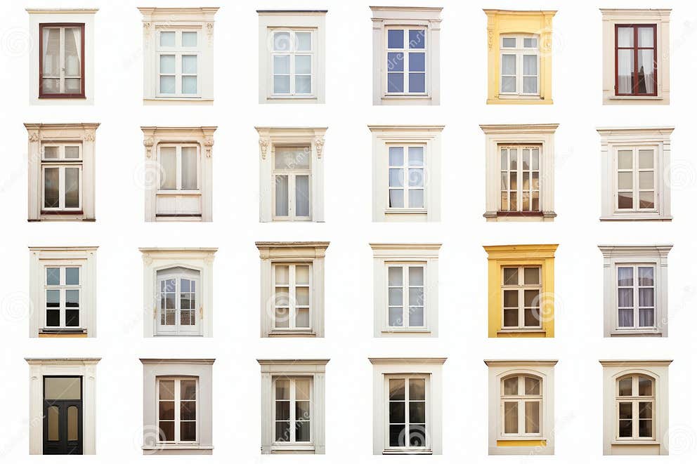 Series of Windows with Different Colors and Sizes of Windows in Them ...