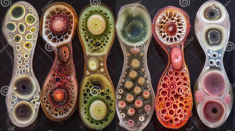 A Series of Worm Eggs at Various Magnifications Revealing the Intricate ...