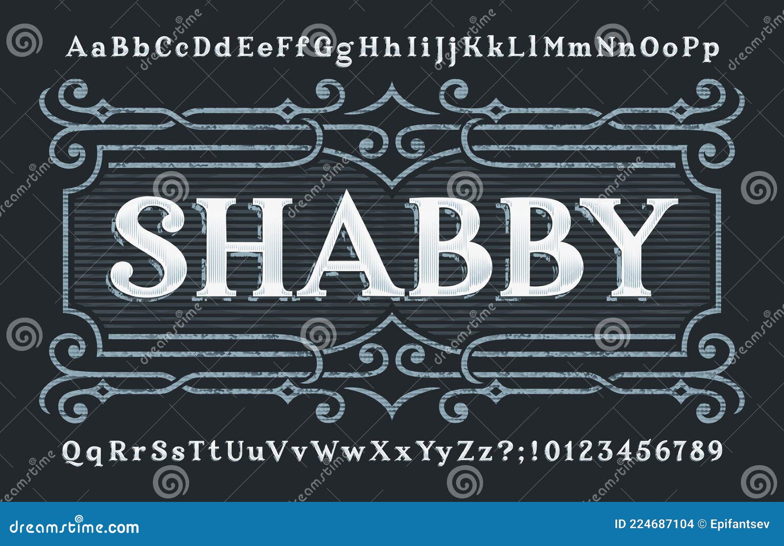 Messy Serif Alphabet Font. Handwritten Uppercase Letters, Numbers And ...