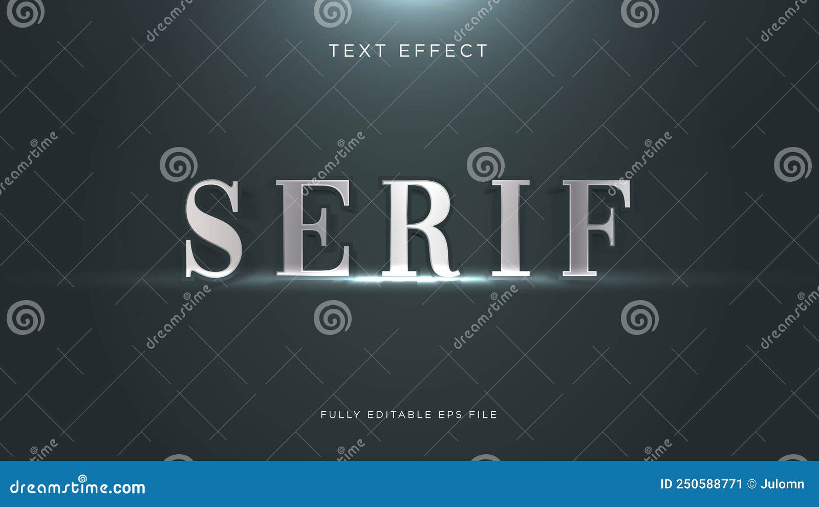 Serif Text Effect with Light Behind Stock Illustration - Illustration ...