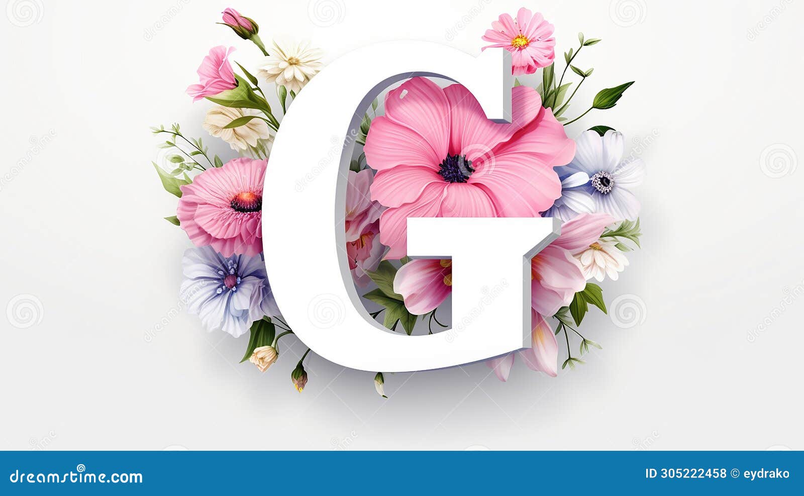 Serif Typeface Typographical Logo with Floral Design Featuring Letter G ...