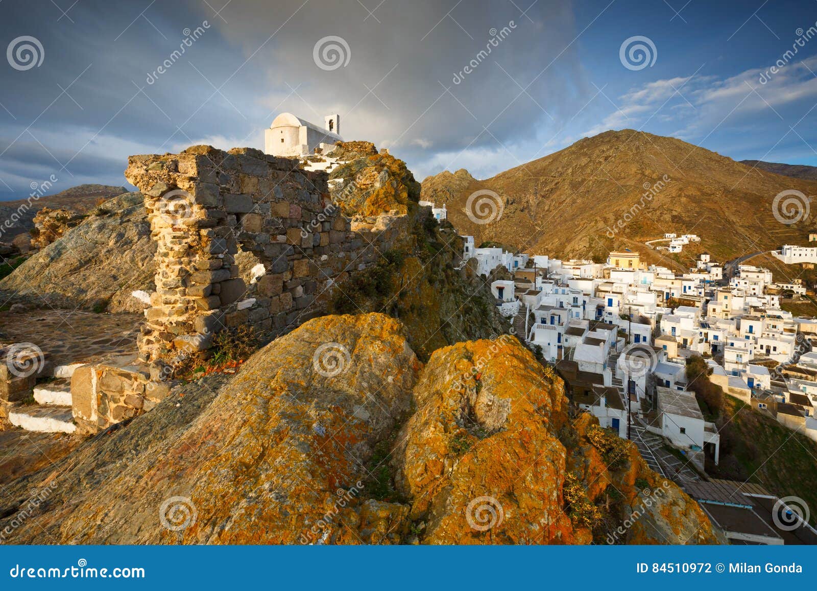 Serifos island. stock photo. Image of island, castle - 84510972
