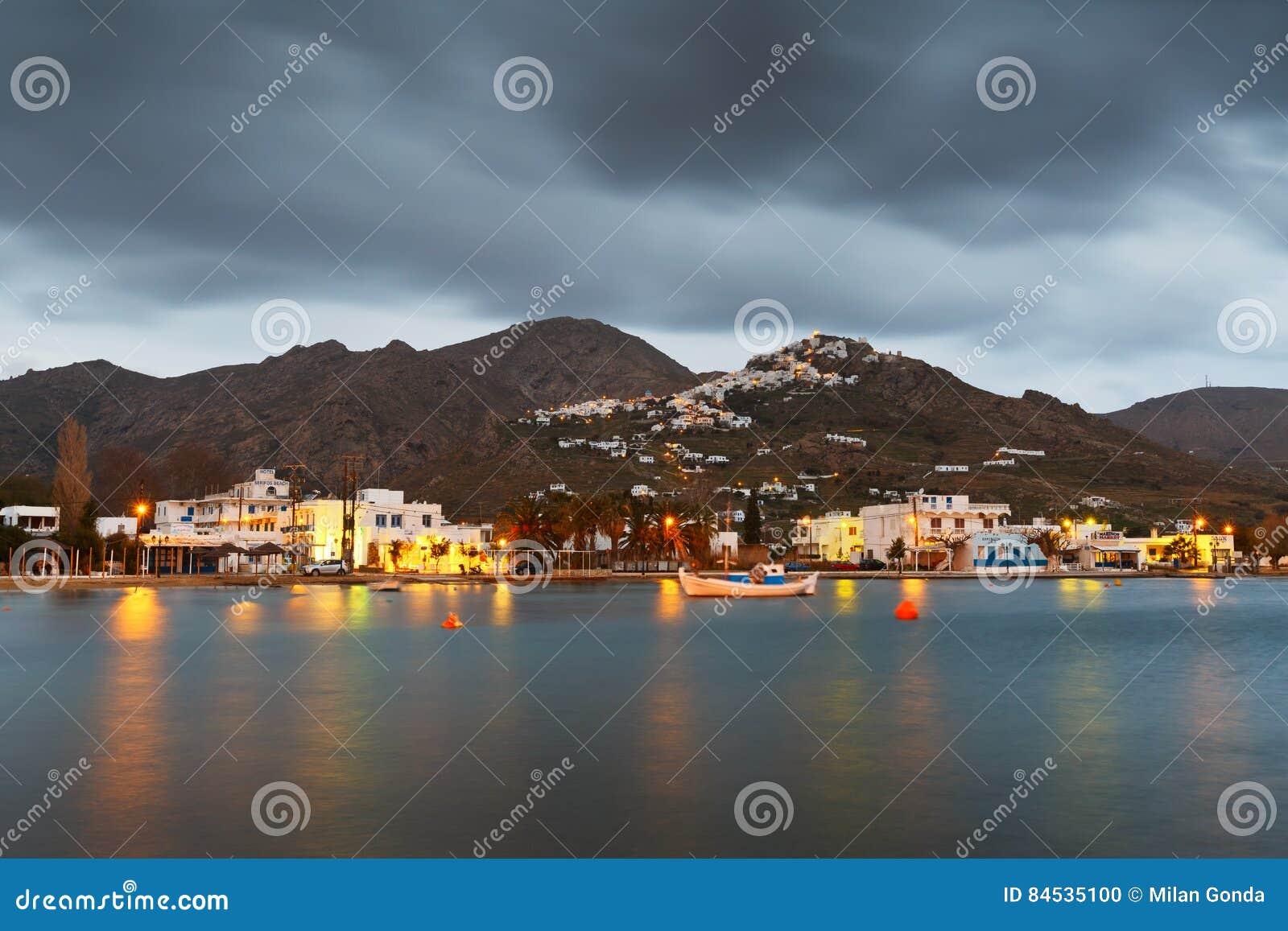 Serifos island. editorial image. Image of livadi, mountain - 84535100