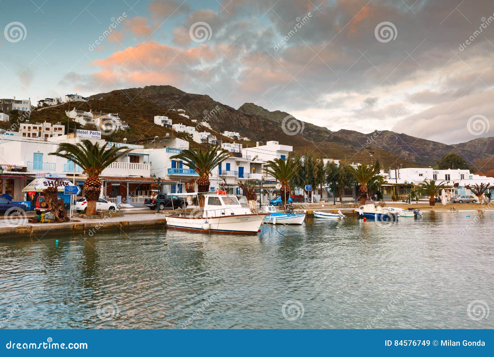 Serifos island. editorial stock image. Image of harbor - 84576749