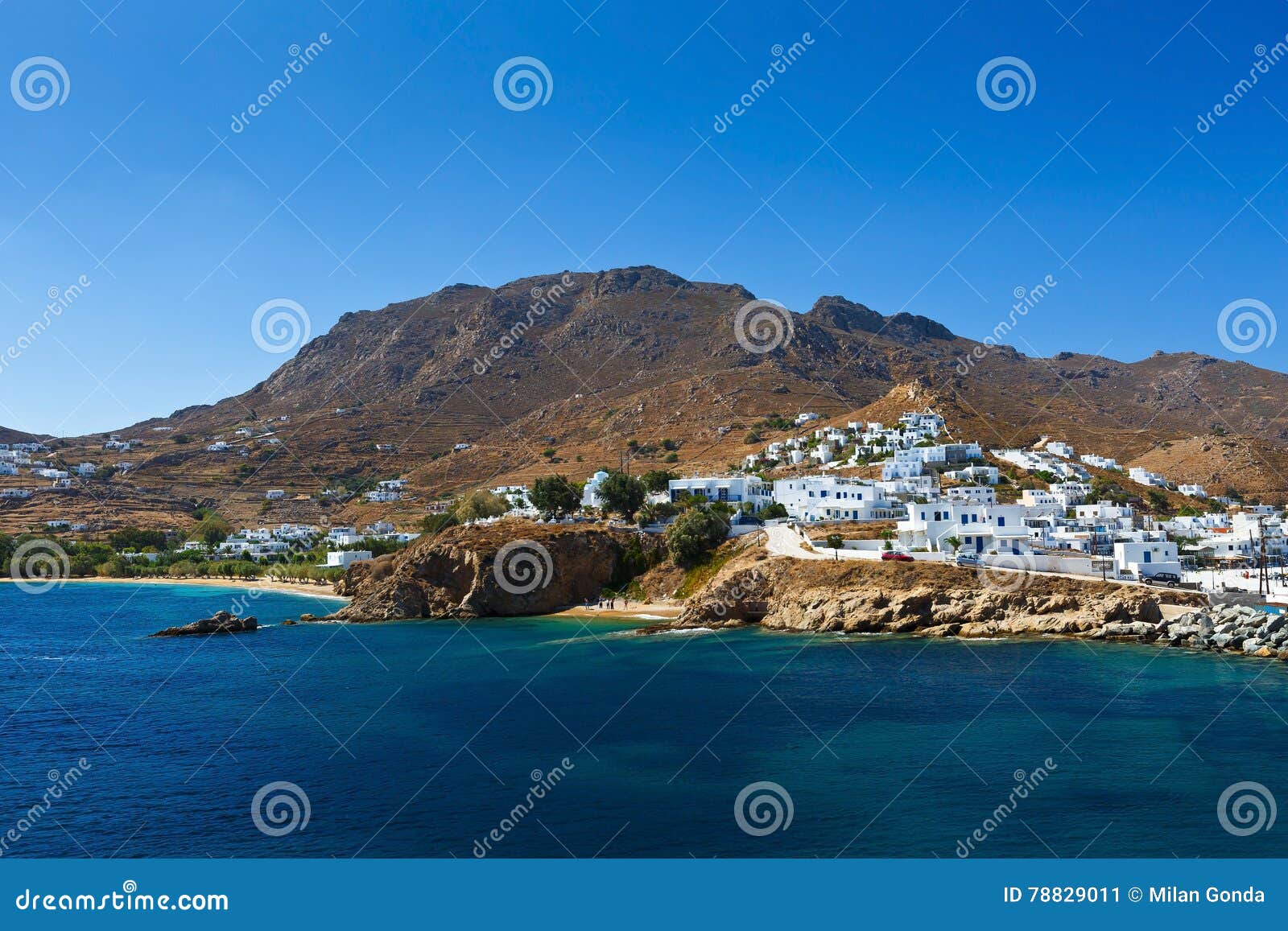 Serifos island stock image. Image of hills, village, cliff - 78829011