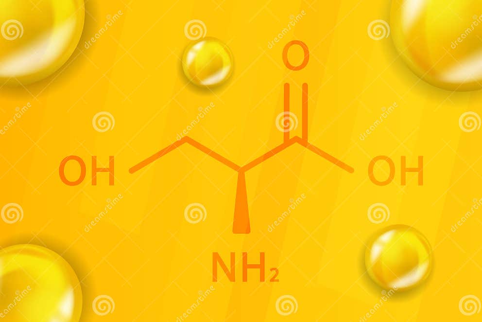 Serine Chemical Formula. Serine 3D Realistic Chemical Molecular ...