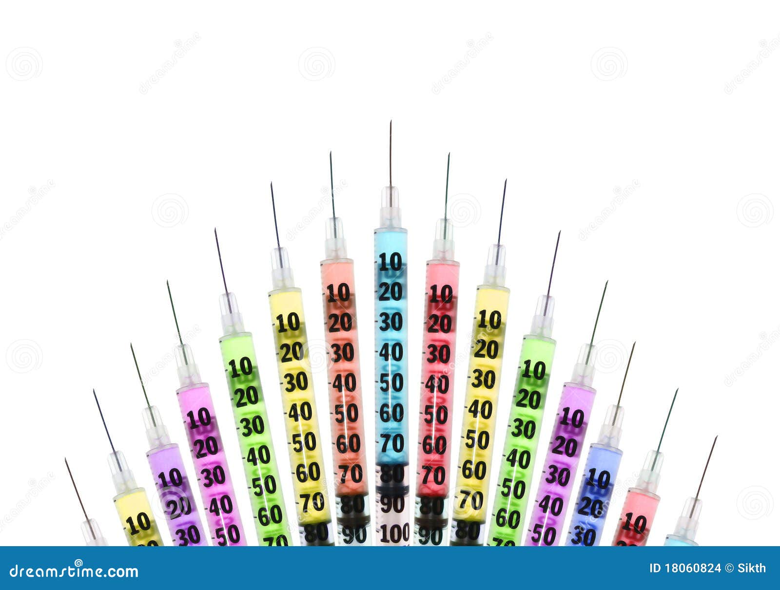 Seringas coloridos foto de stock. Imagem de agulha, farmacêutica - 18060824