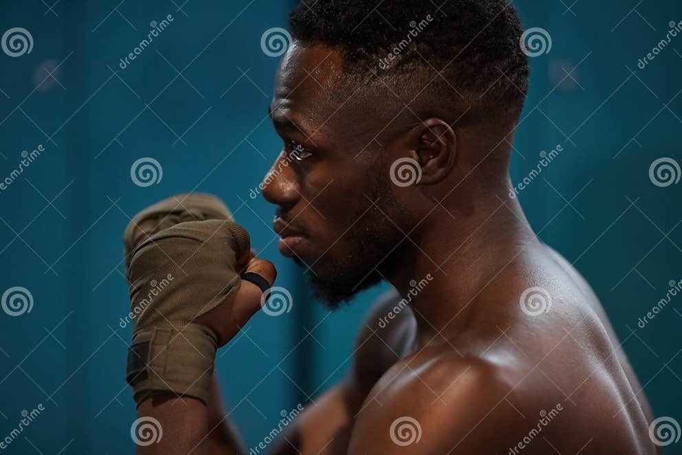 Serious African boxer stock photo. Image of strength - 167536524