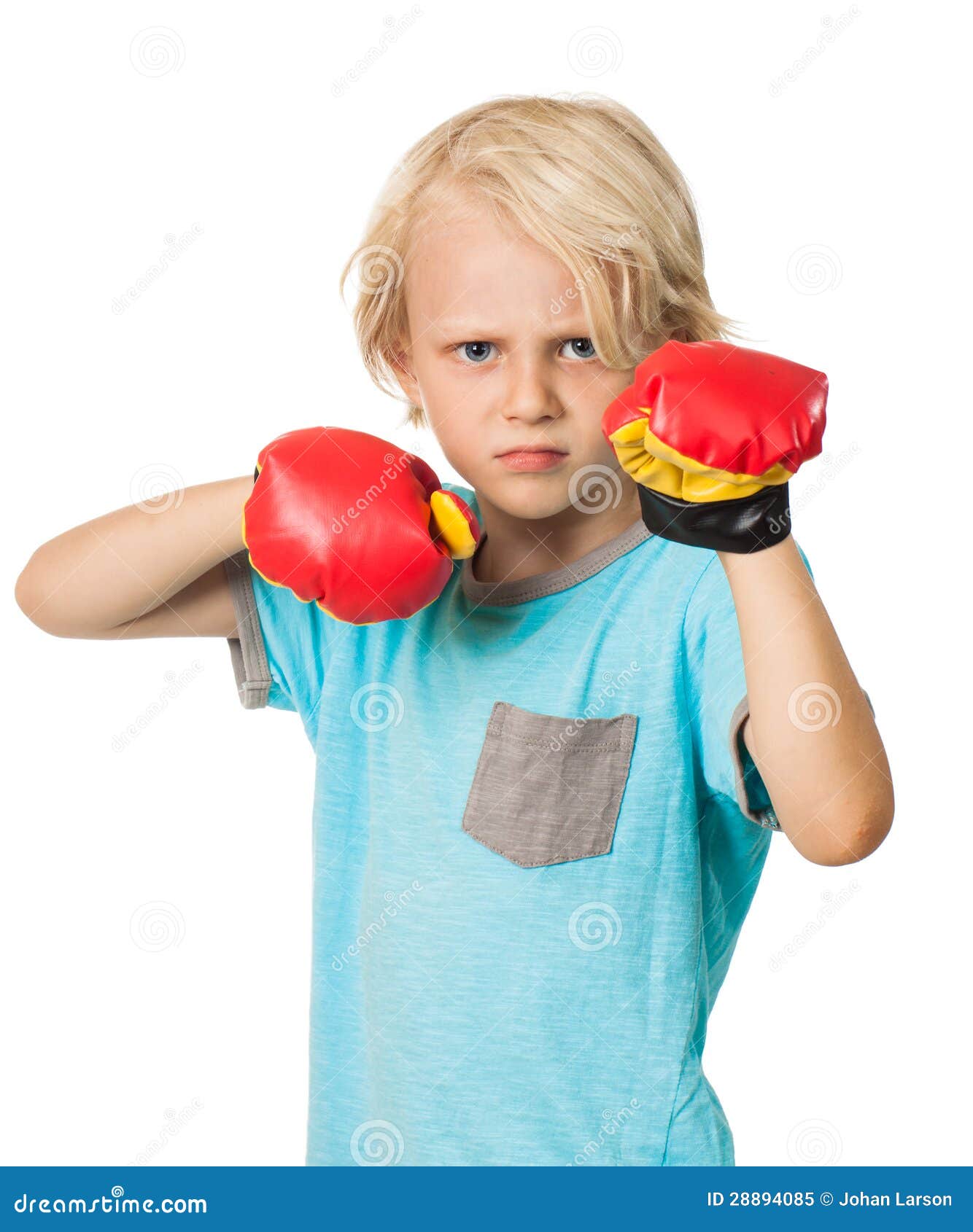 Serious Angry Boy with Boxing Gloves Stock Image - Image of isolated ...