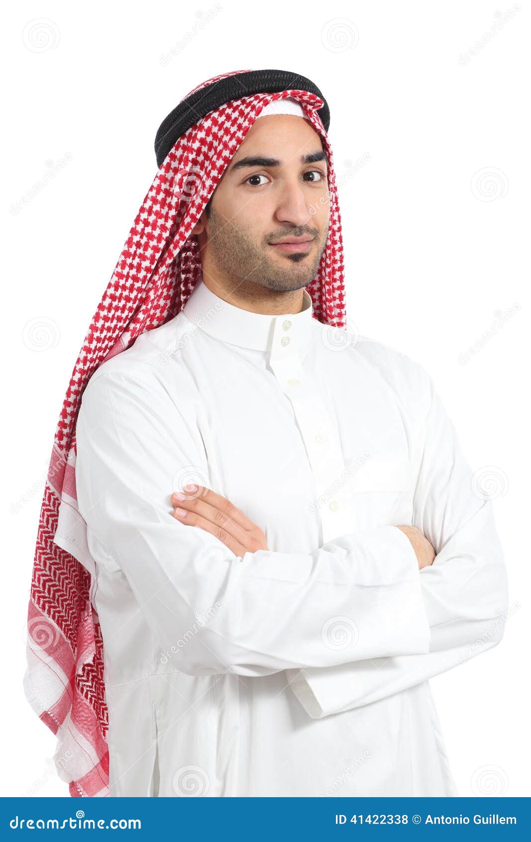 Serious Arab Saudi Emirates Man Posing with Folded Arms Stock Photo ...