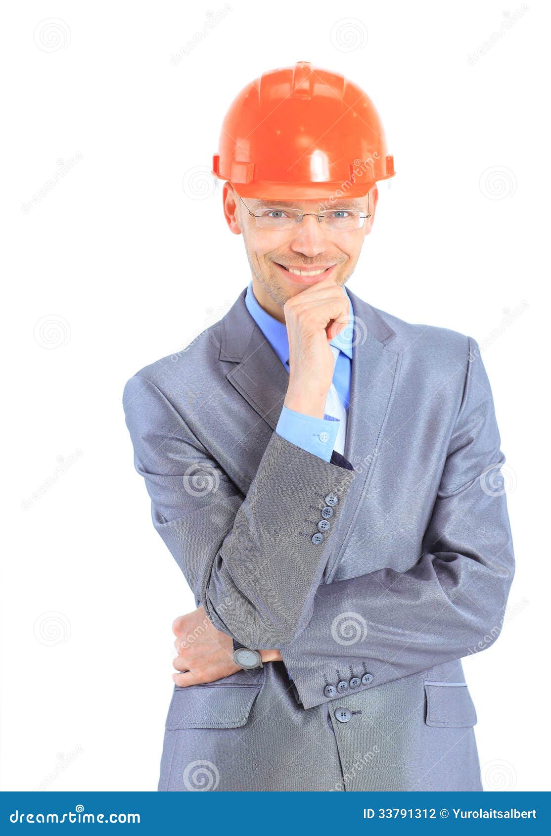 Serious Architect Man Standing Stock Photo - Image of hair, businessman ...