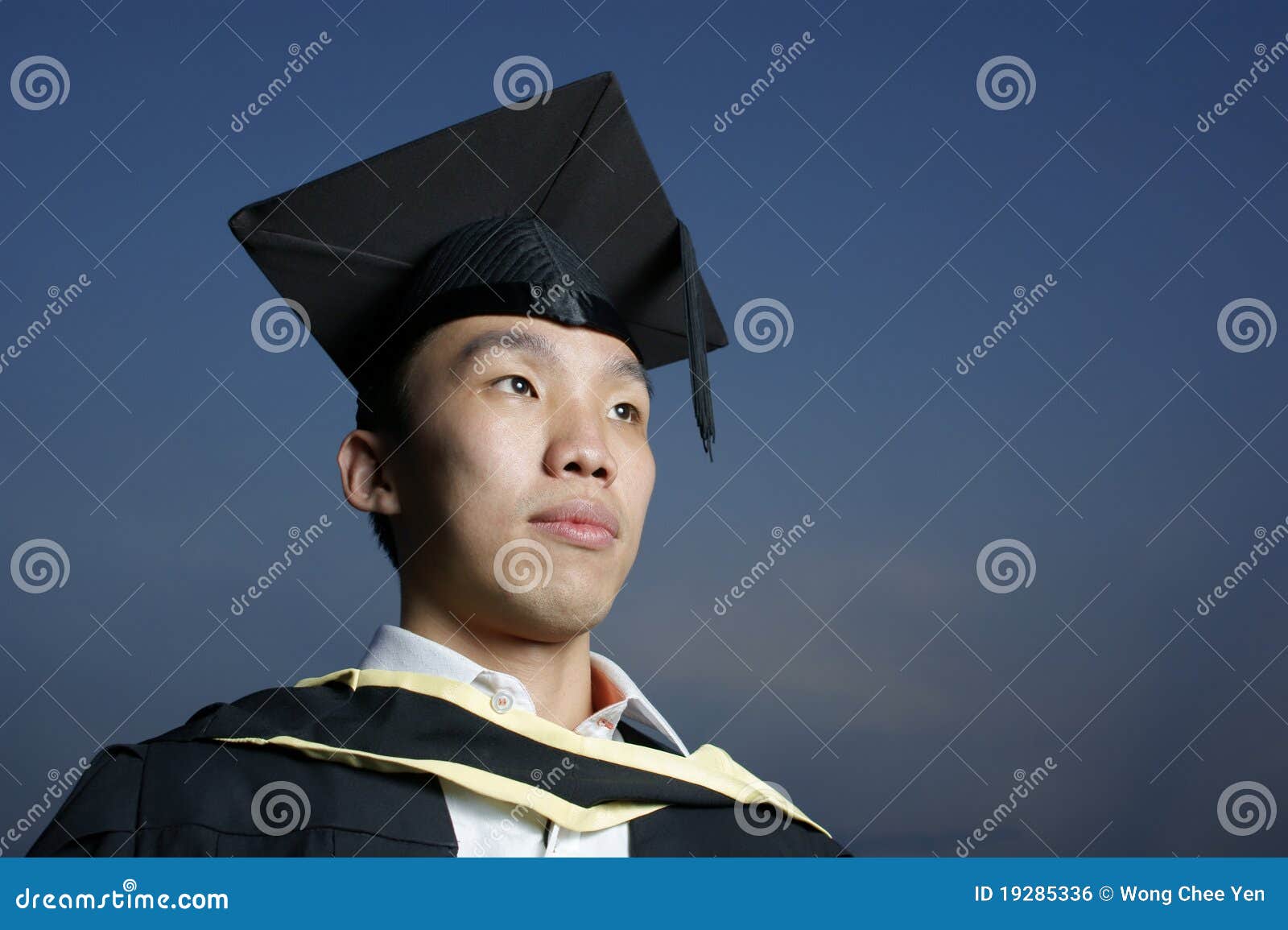 Serious asian graduate stock photo. Image of scholar - 19285336