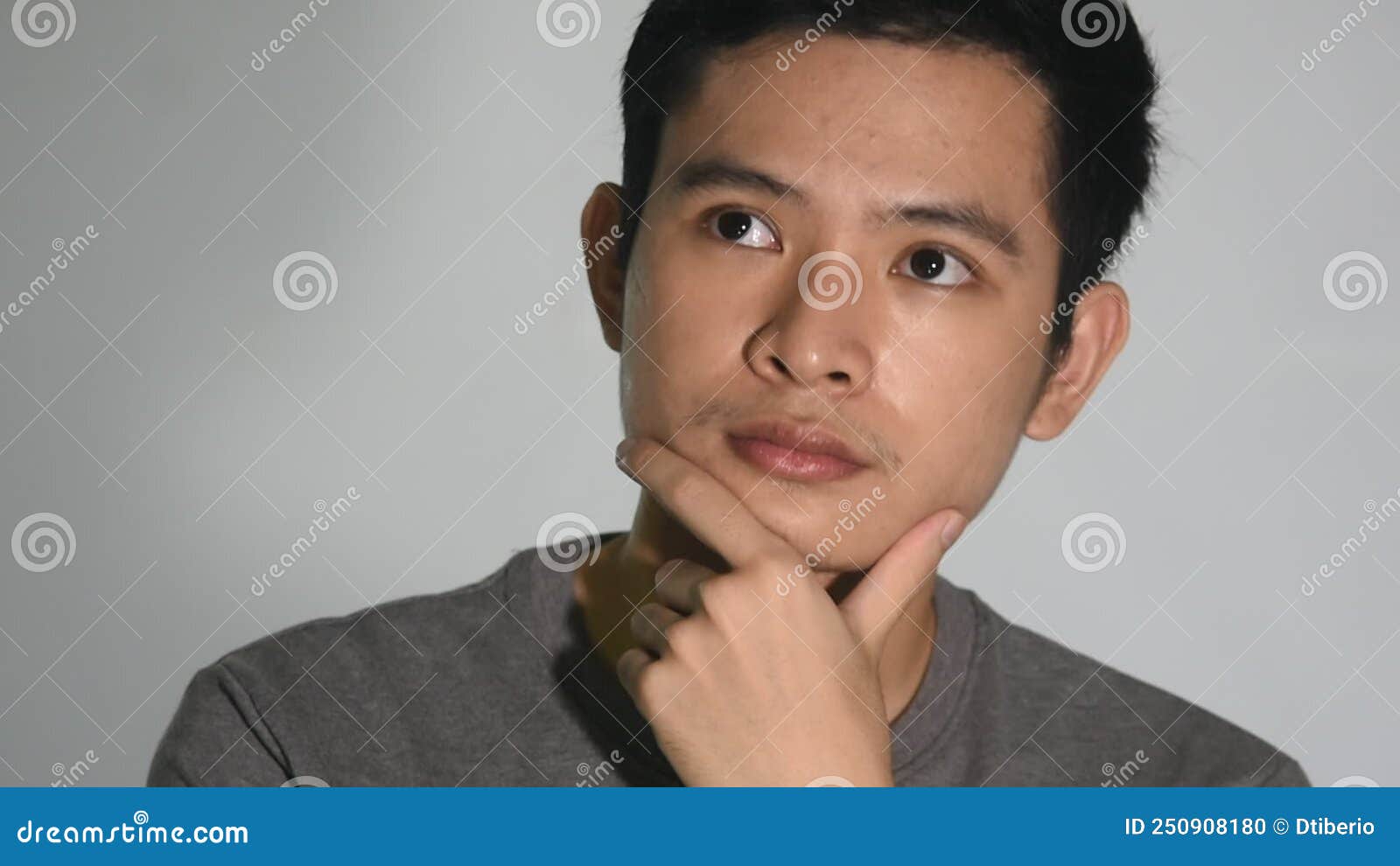 Serious Asian Man Thinking Closeup Isolated Stock Footage - Video of ...