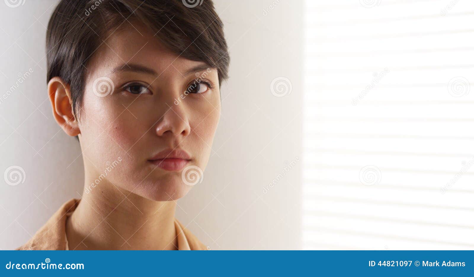 Serious Asian Woman Looking at Camera Stock Image - Image of portrait ...